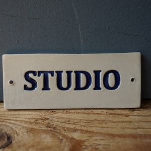 STUDIO Sign / Ceramic Sign / Door or Wall Sign - Etsy