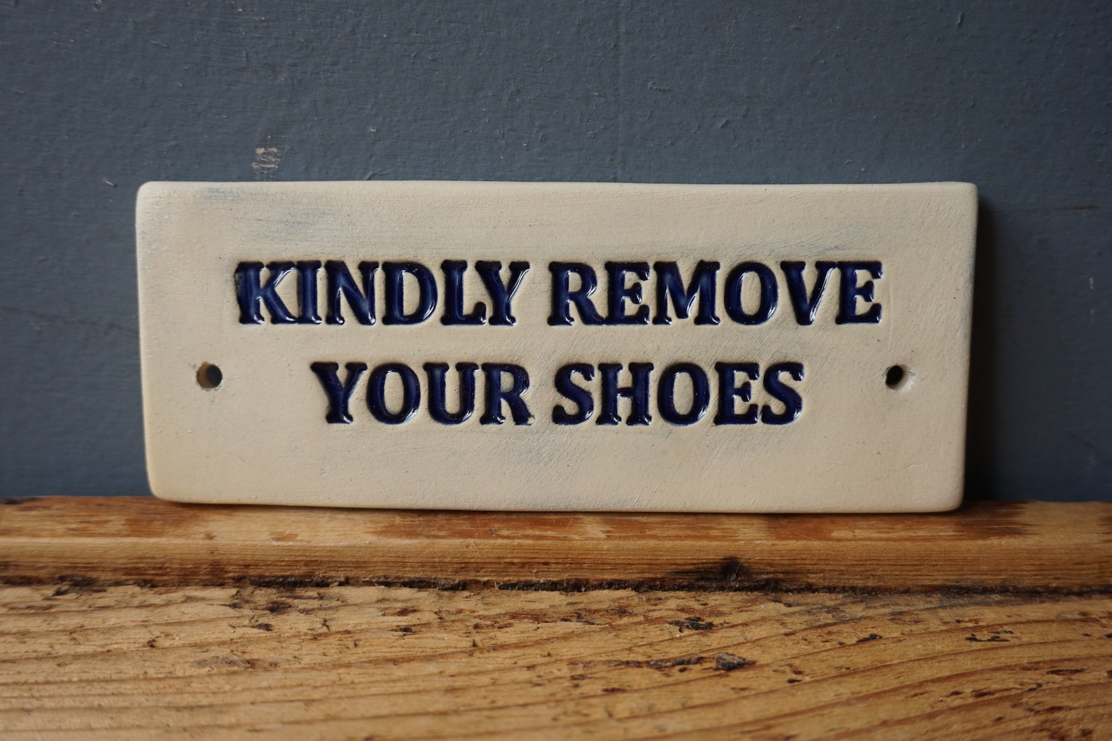 KINDLY Remove Your Shoes Sign / Ceramic Sign / Door or Wall | Etsy