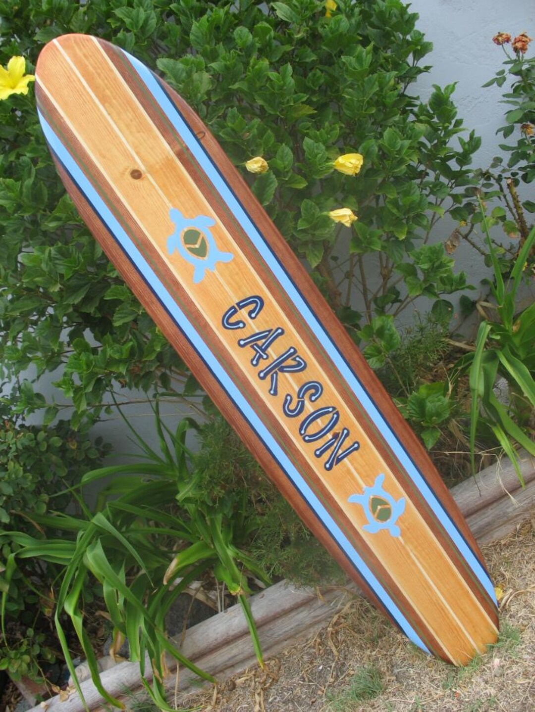Turtle Surfboard Wall Art | Personalized Honu | Kids Decor | Wooden ...
