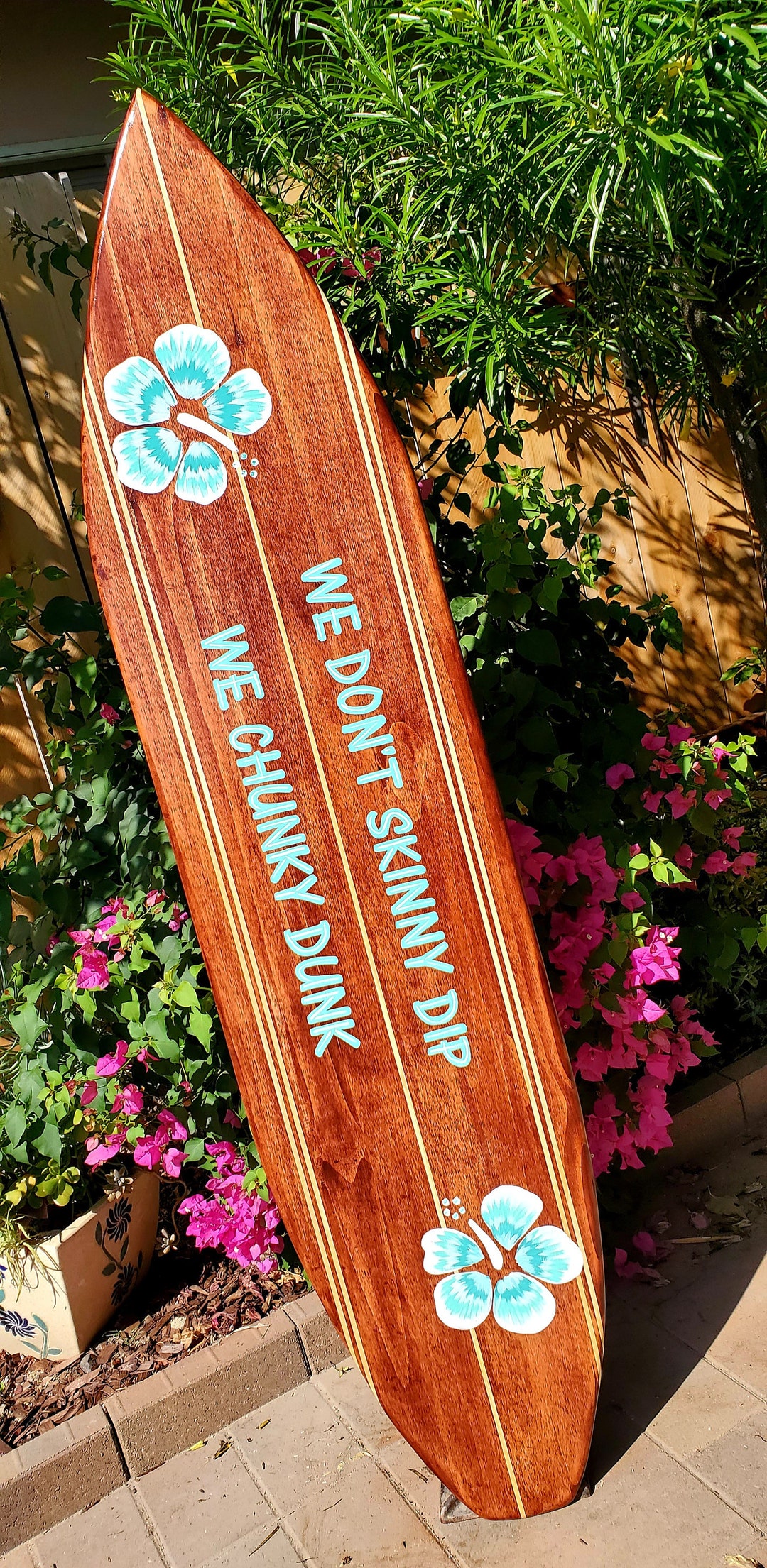 SURFBOARD Wall Art Beach House Decoration Hibiscus Decor Surf Beach ...