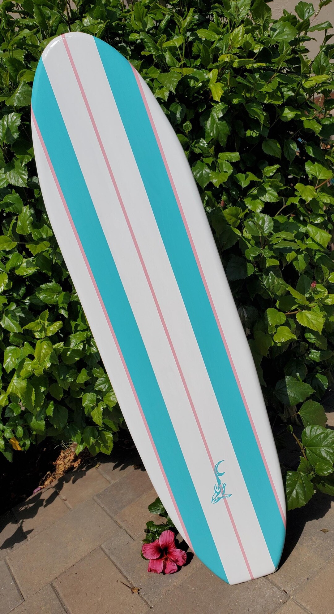 Shark Surfboard Wall Art Beach House Decoration Decor Surf Decor Wooden ...