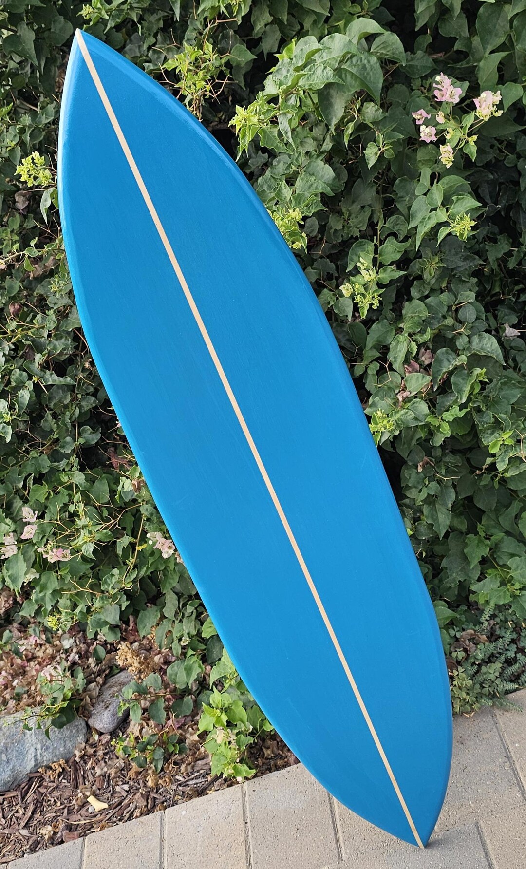 Blue Surfboard Wall Art Hawaiian Surf Beach Decor Longboard Tiki Beach ...