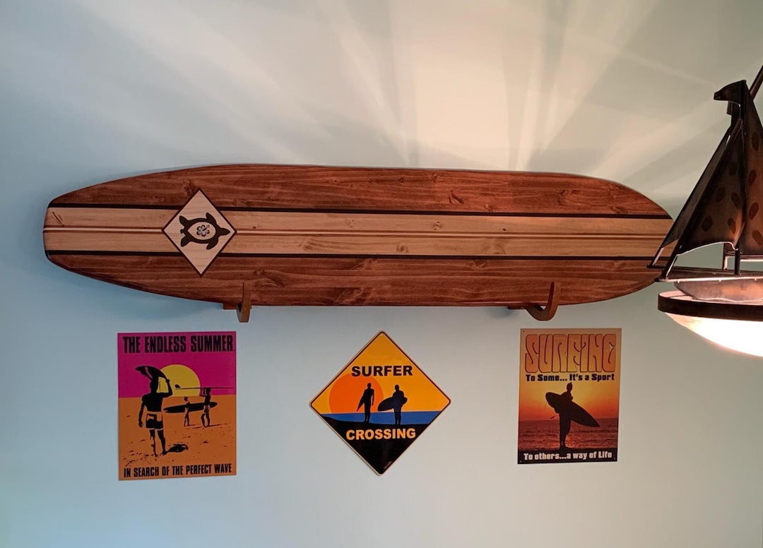 Coastal Turtle Surfboard Wall Art: Beach House Tiki Bar Decor - Etsy