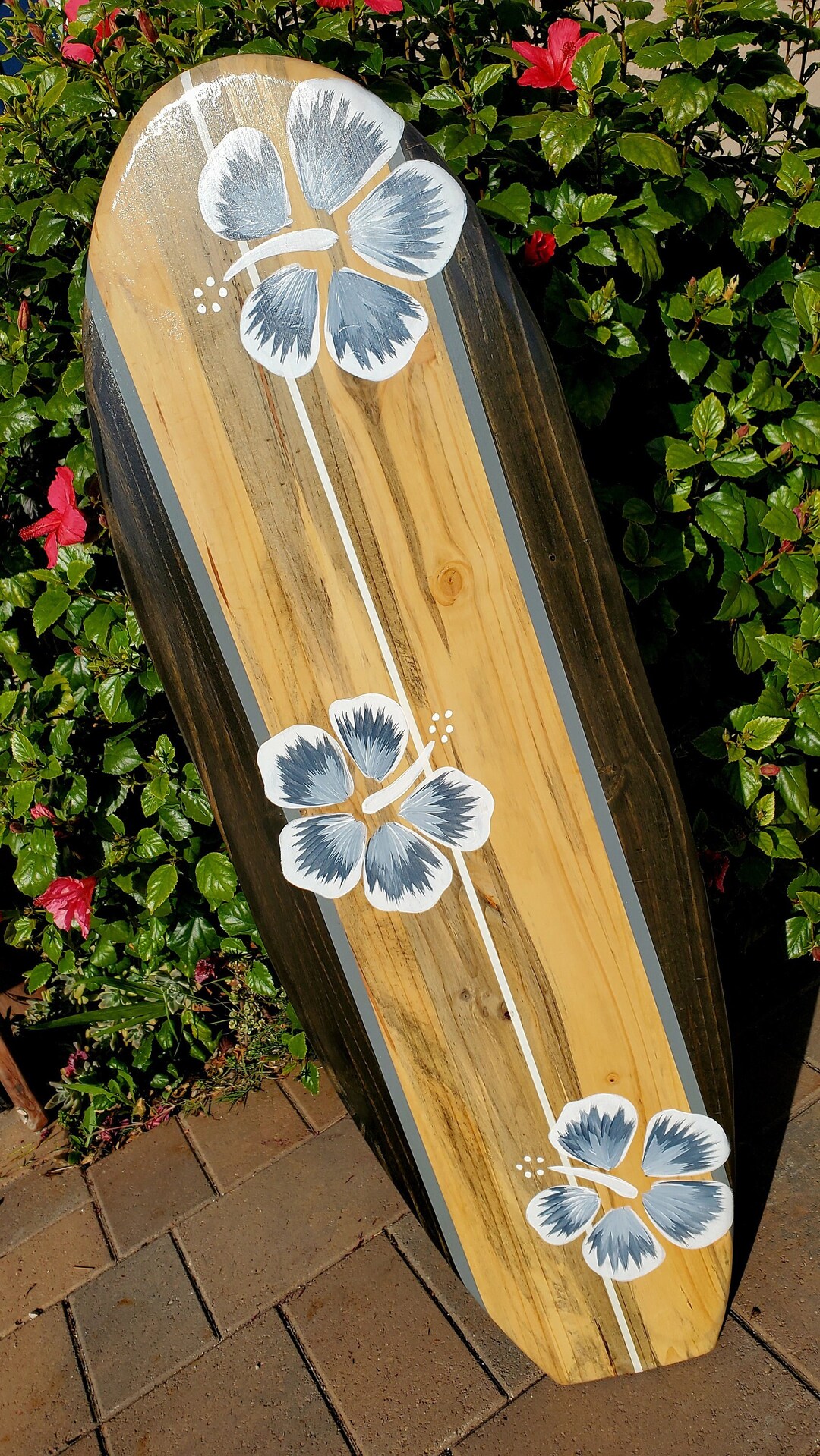 SURFBOARD Wall Art Surf Beach House Decoration Hibiscus Decor ...