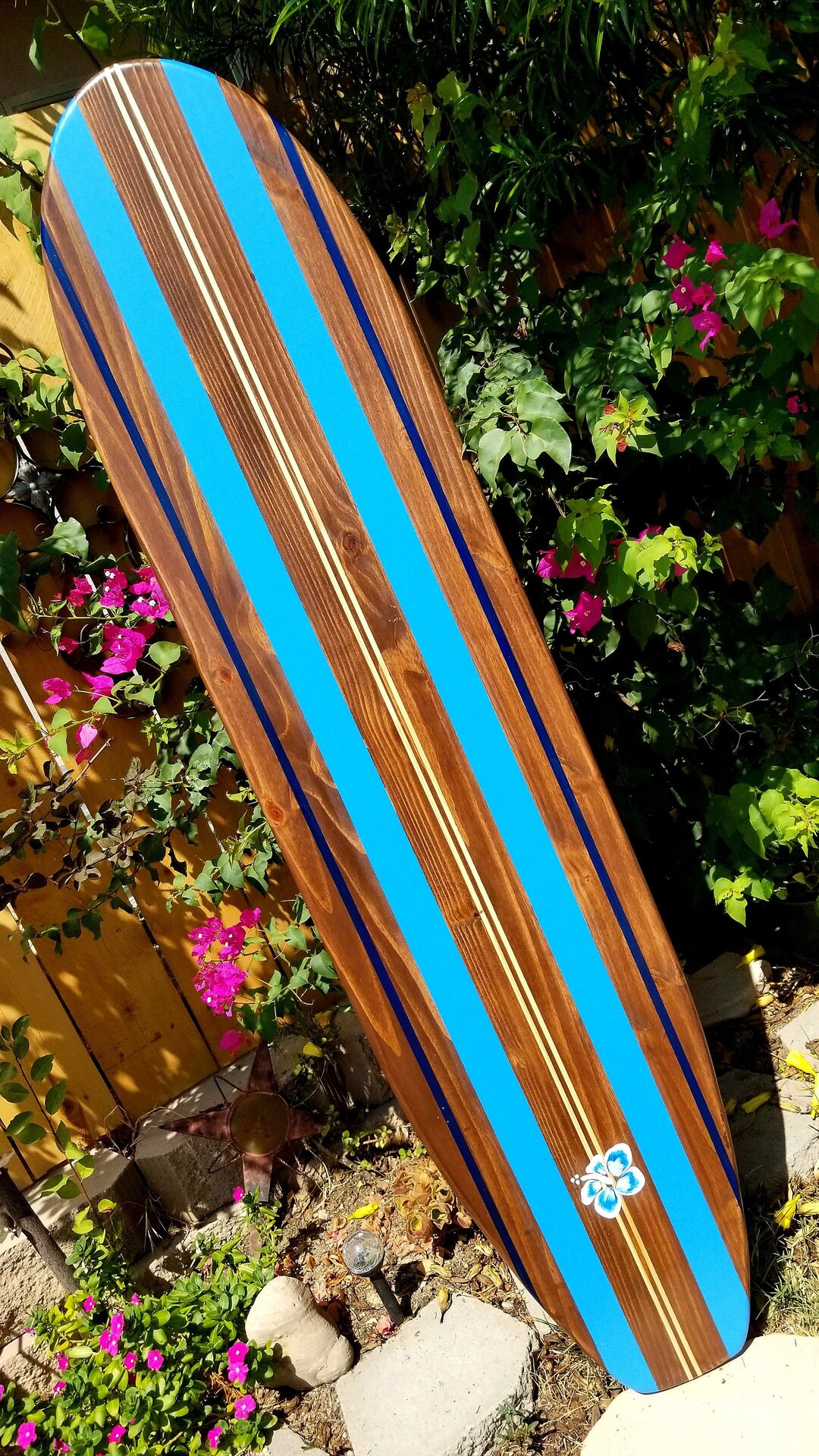 SURFBOARD Wall Art Beach House Decoration Hibiscus Decor Surf Beach ...