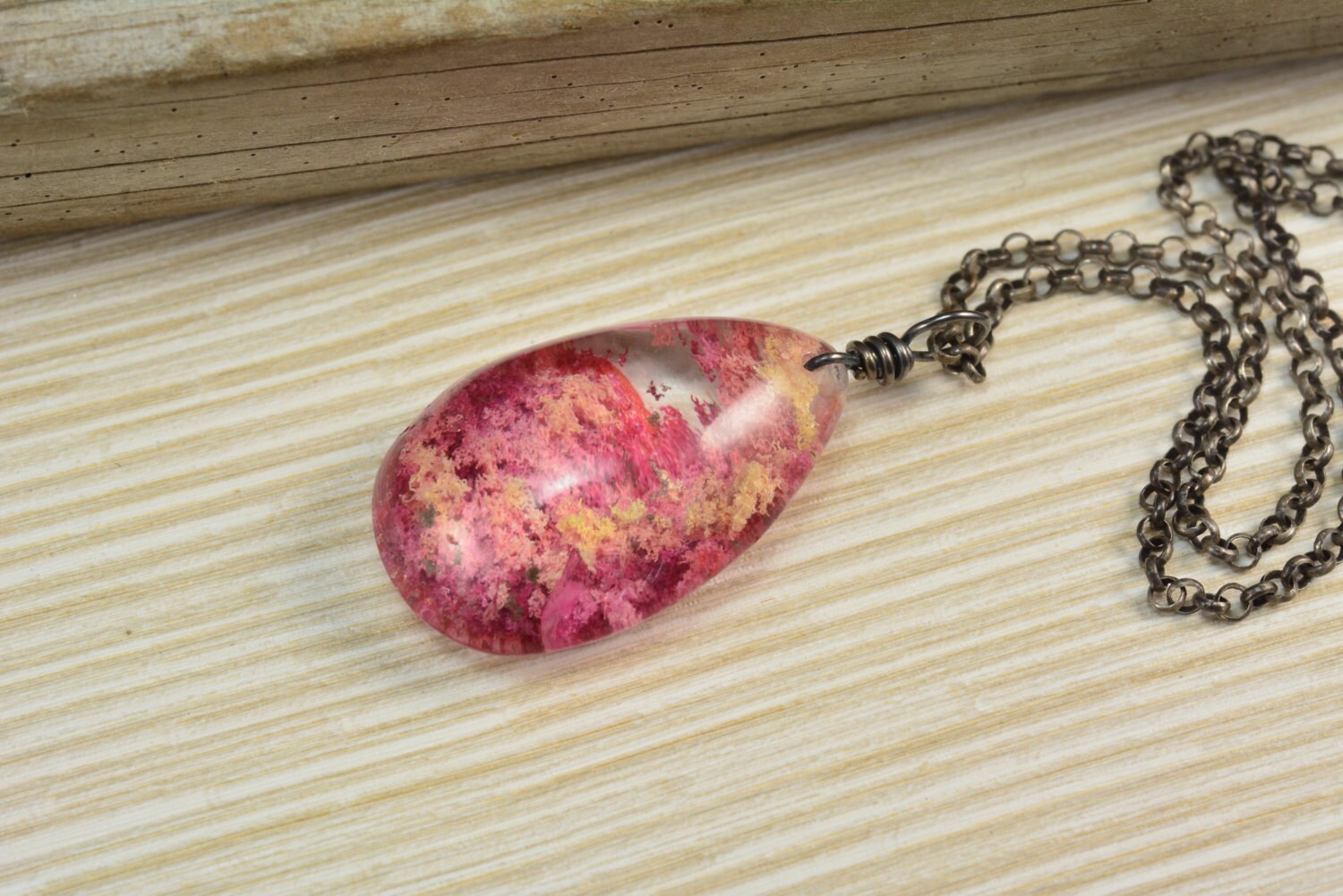 Rainbow Phantom Quartz Pendant, Teardrop Gemstone Pendant,red Pendant ...