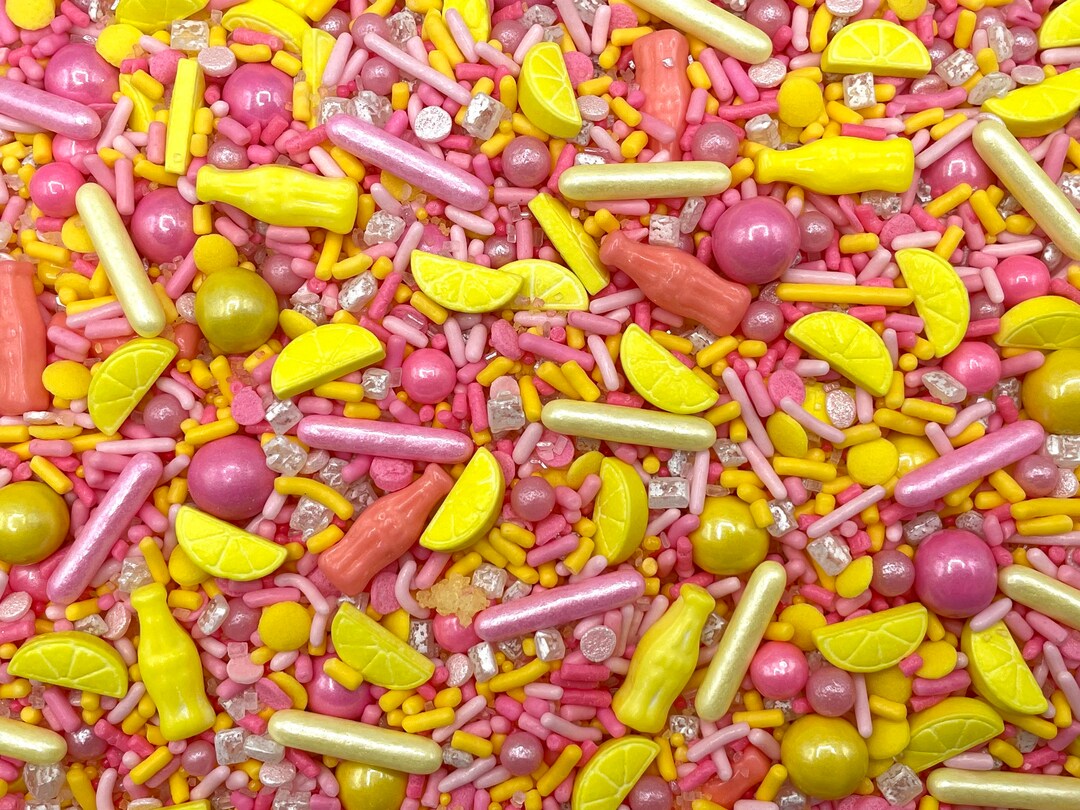 Pink Lemonade - Edible Candy Shapes Sprinkle Mix for Cakes, Cupcakes ...