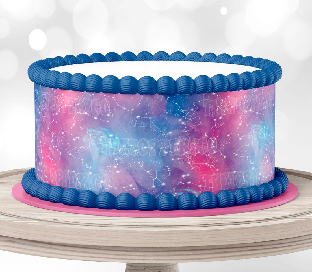 Galaxy Edible Cake Wraps Icing Image Horoscope Zodiac - Etsy