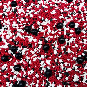 Game Night - Edible Red & Black Candy Shapes Sprinkle Mix for Cakes ...