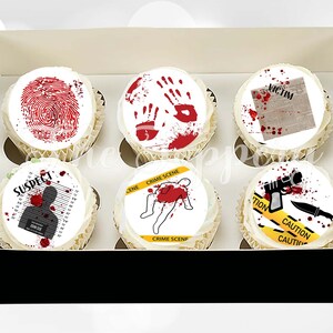 Crime Scene - Edible ICING Toppers - Round, Rectangle, Cake Wraps ...