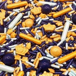 Little Prince Edible Candy Shapes Navy Gold Sprinkle Mix for Cakes ...