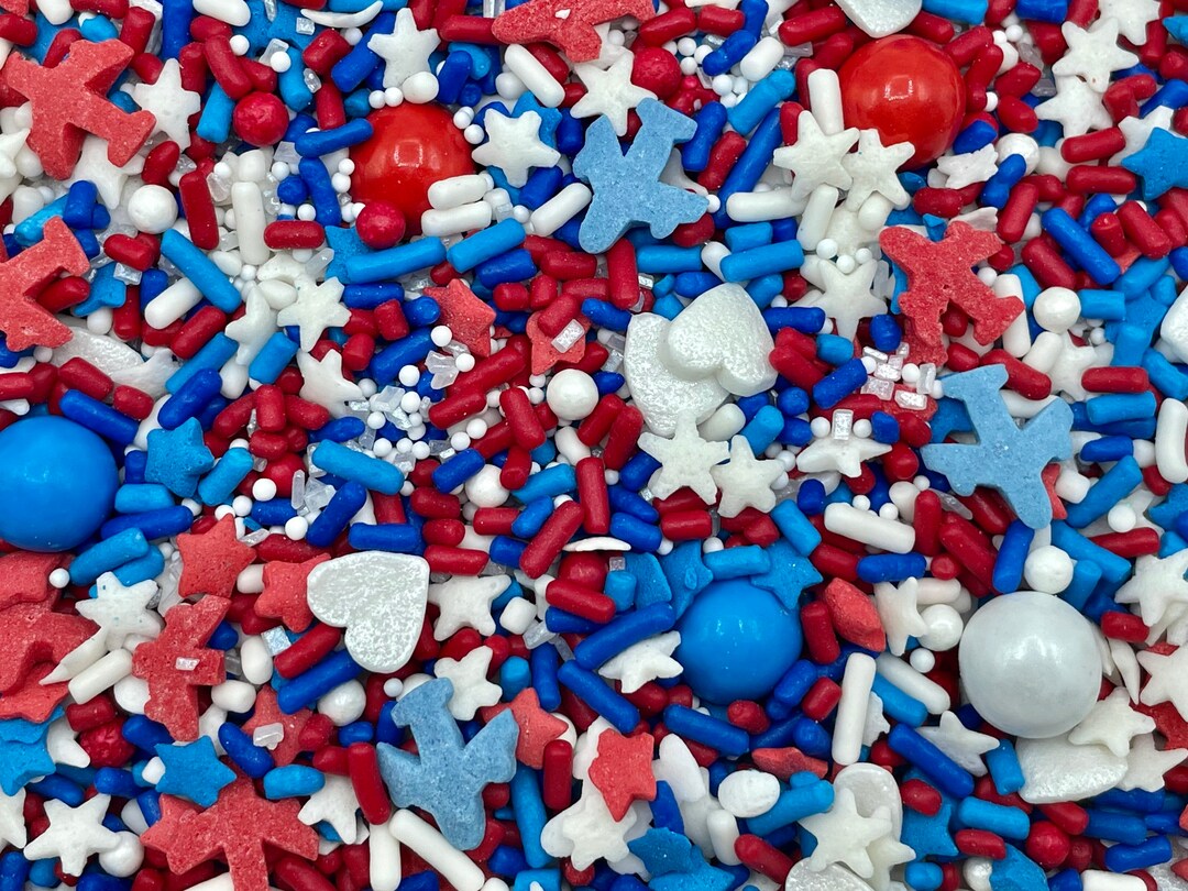 Patriotic Airplanes Edible Candy Shapes Sprinkle Mix for - Etsy