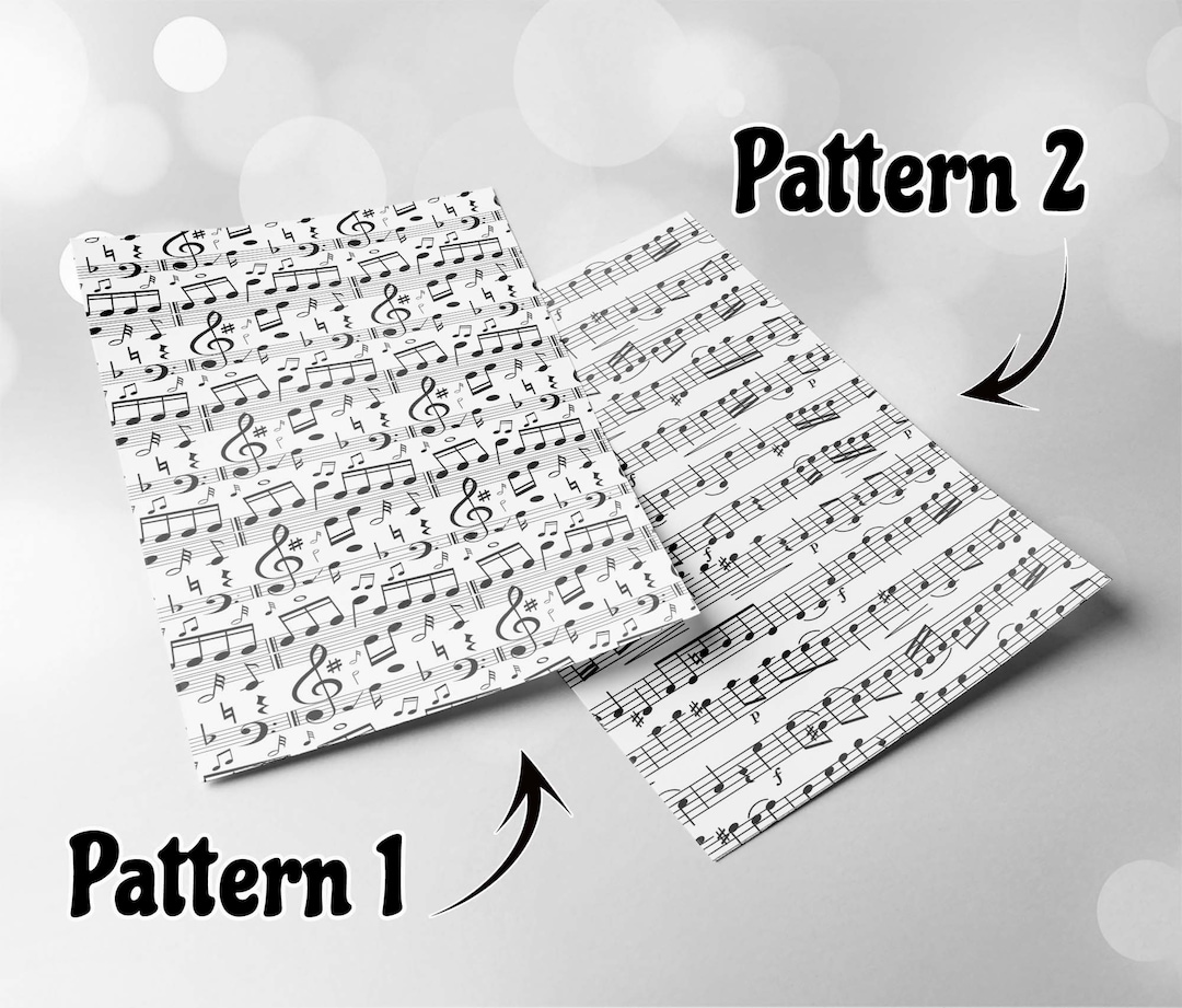EDIBLE PAPER Music Notes Seamless Pattern 8 X 10 Edible Wafer, Icing ...