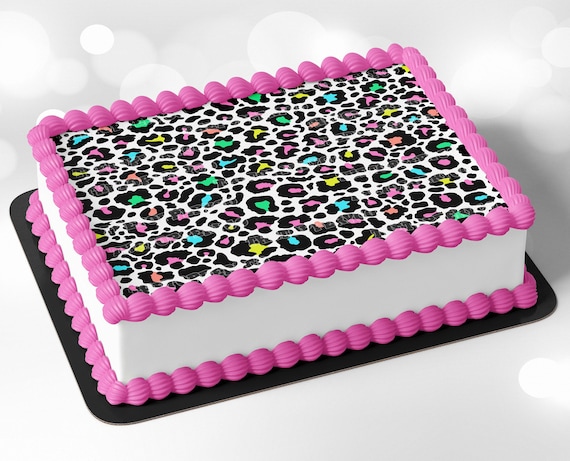 Rainbow Cheetah Print Cake