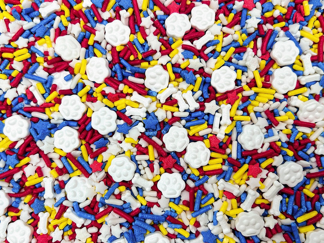 Pup Rescue Heroes Edible Candy Puppy Dog Paw Sprinkles for Cakes ...
