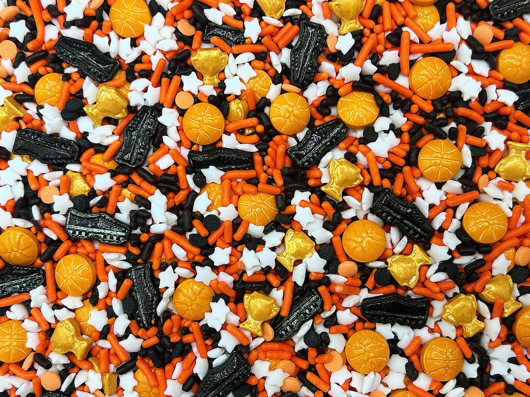 Slam Dunk Edible Candy Shapes Basketball Sports Sprinkle Mix for Cakes ...