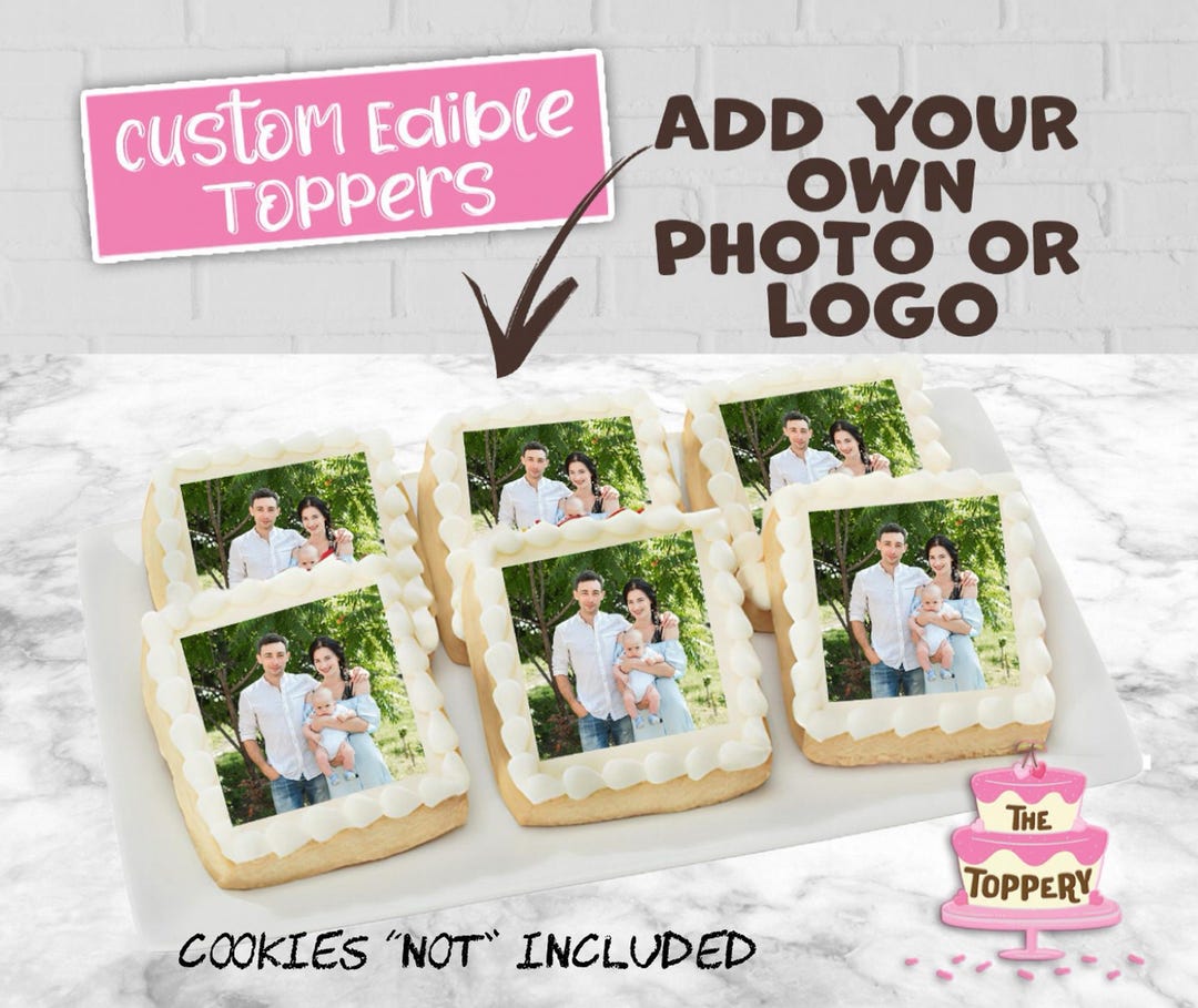 Custom - Edible Image Square Toppers, Add A Photo, Theme or Logo, for ...