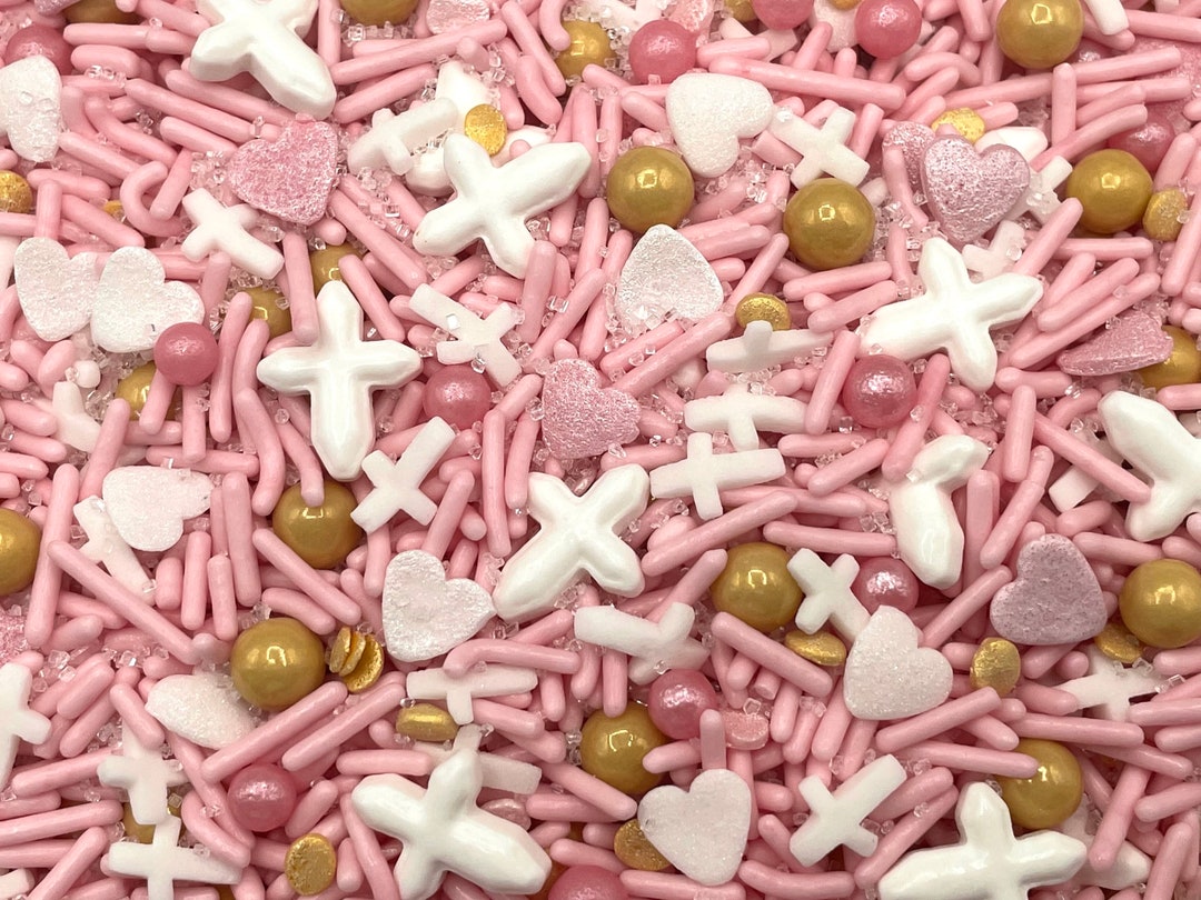 Pink Holy Cross Edible Candy Baptism Communion Sprinkle Mix - Etsy