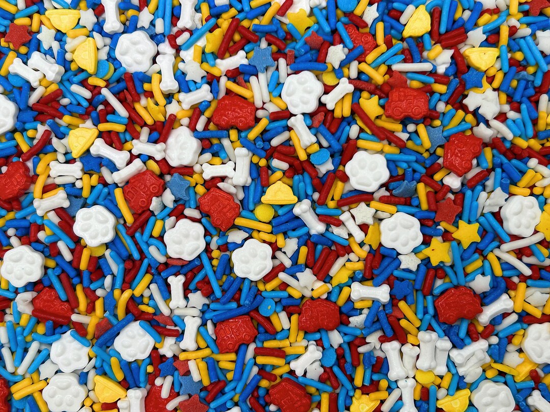 Pup Rescue Heroes - Edible Candy Puppy Dog Paw Sprinkles for Cakes ...