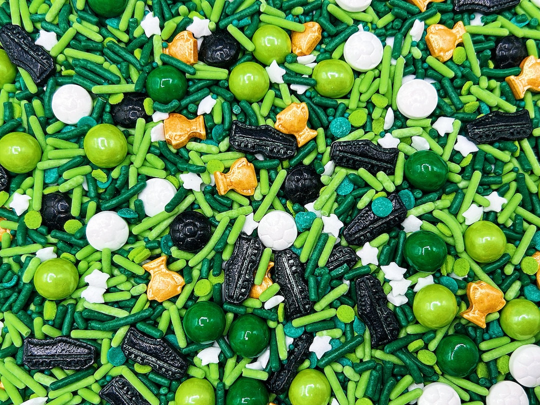 Soccer Season - Edible Candy Shapes Sports Balls Sprinkle Mix for Cakes ...