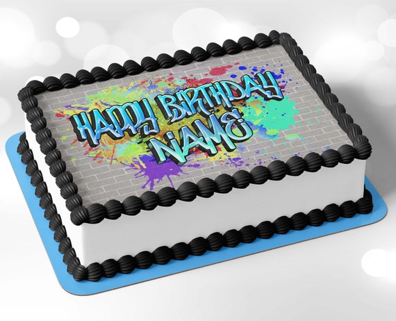 Graffiti Hip Hop Cake Topper Edible Rectangle Icing Image - Etsy
