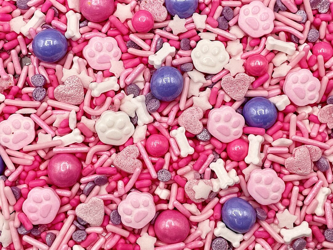 Pink Puppy - Edible Candy Shapes Sprinkle Mix for Cakes, Cupcakes ...