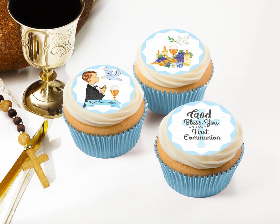 Holy Communion Edible ICING Toppers, Precut, Cupcake, Cookie, Cake ...