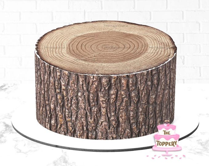 Wood Tree Rings Birthday ~ Edible 2D Fondant Birthday Cake/cupcake ...