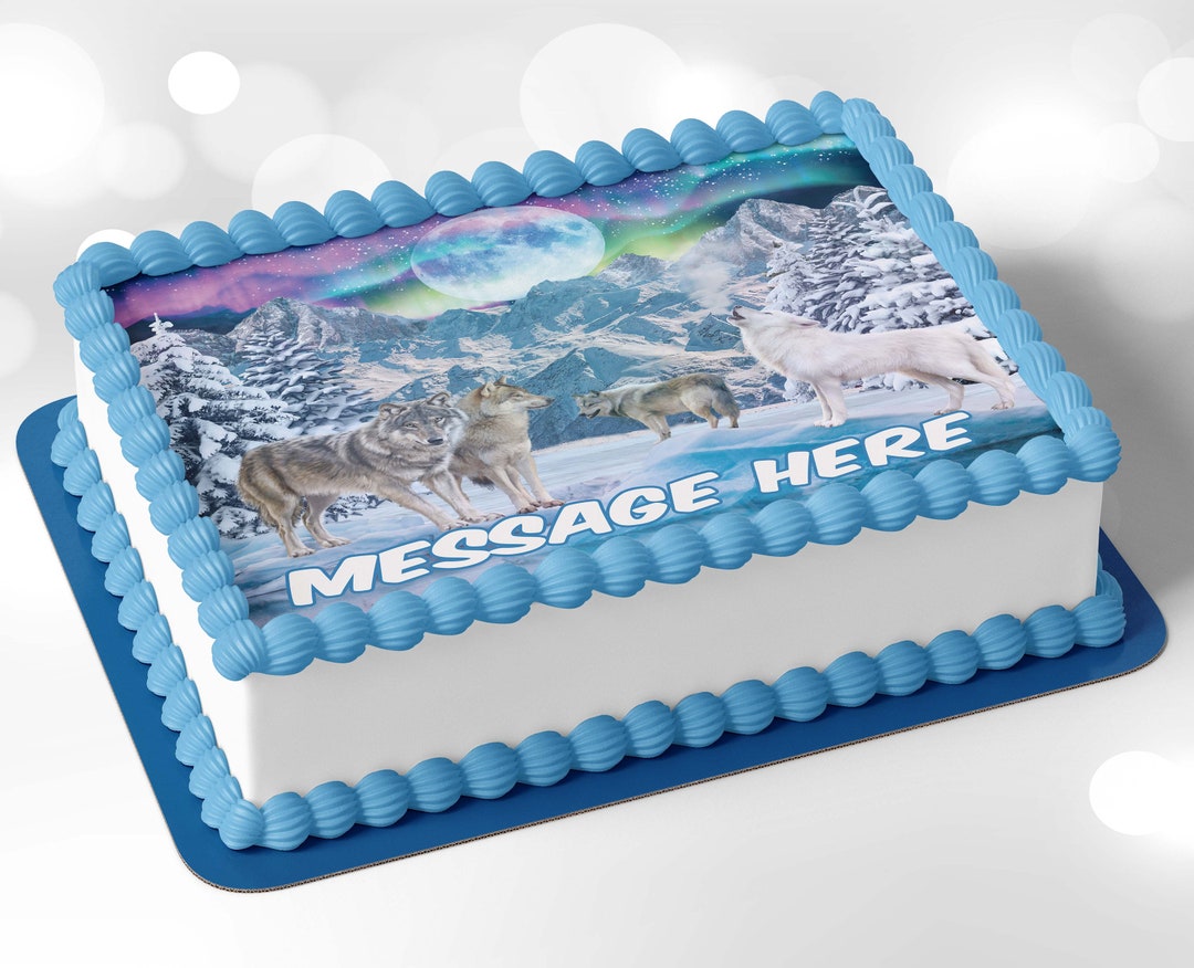 Wolves Cake Topper Edible Rectangle Icing Image Sugar - Etsy