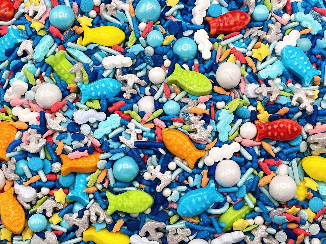 Under the Sea - Edible Candy Shapes Sprinkle Mix for Cakes, Cupcakes ...