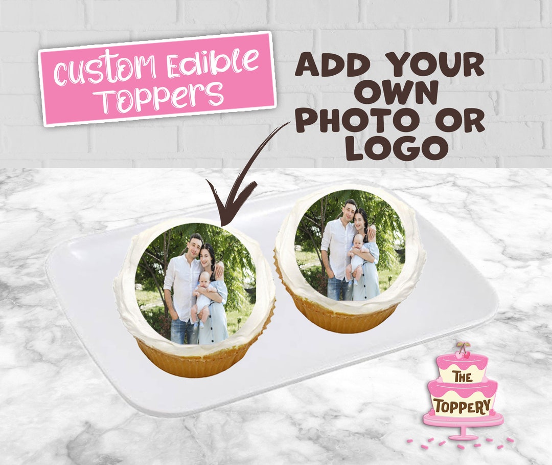 Custom Round - Precut Edible Icing Toppers, Add Your Photo, Theme, Logo ...