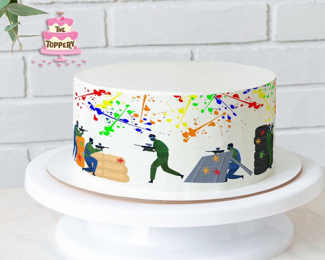 Paintball - Edible Round Cake Wrap Strips (4" Tall) - Icing Image ...