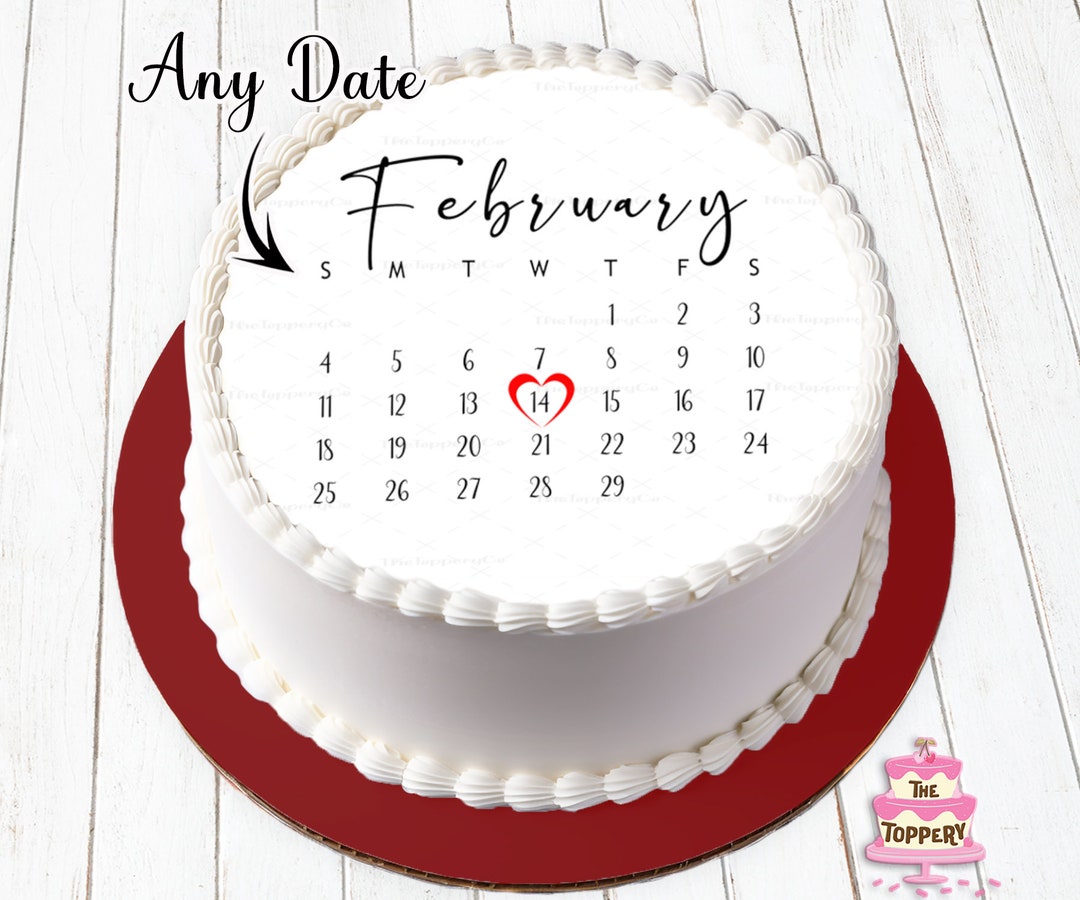 Icing Round Calendar, (month & Day) Edible Cake Topper, Frosting Image ...