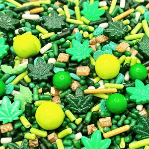 High Maintenance - Edible Green Leaf Candy Sprinkle Mix for Cakes ...
