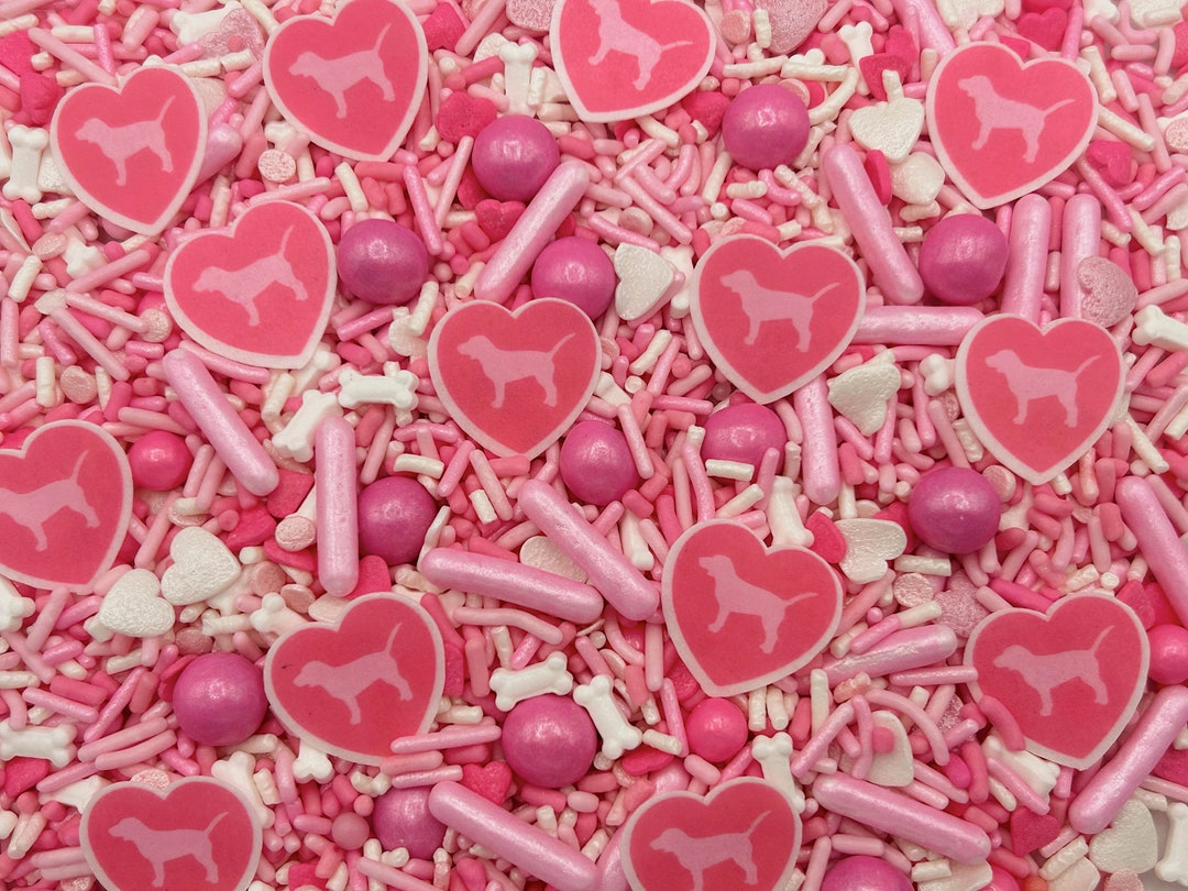 Puppy Love - Edible Candy Pink Sprinkle Mix (wafer Dog Hearts) for ...