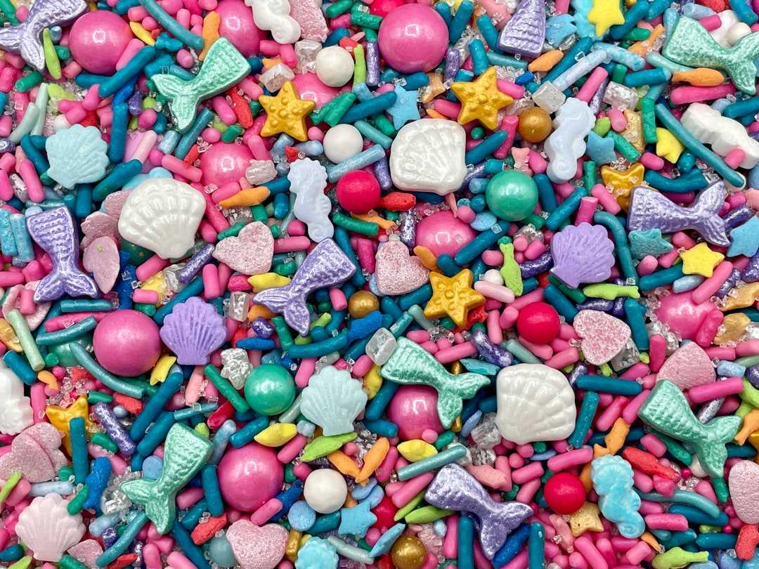 Mermaid Dreams - Edible Candy Shapes Ocean Sea Sprinkle Mix for Cakes ...