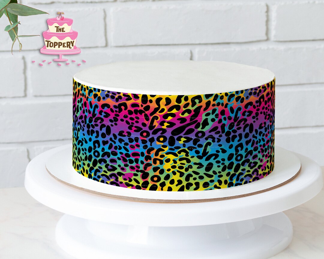 Rainbow Leopard - Edible Cake Wrap Strips (4" Tall) - ICING Image ...