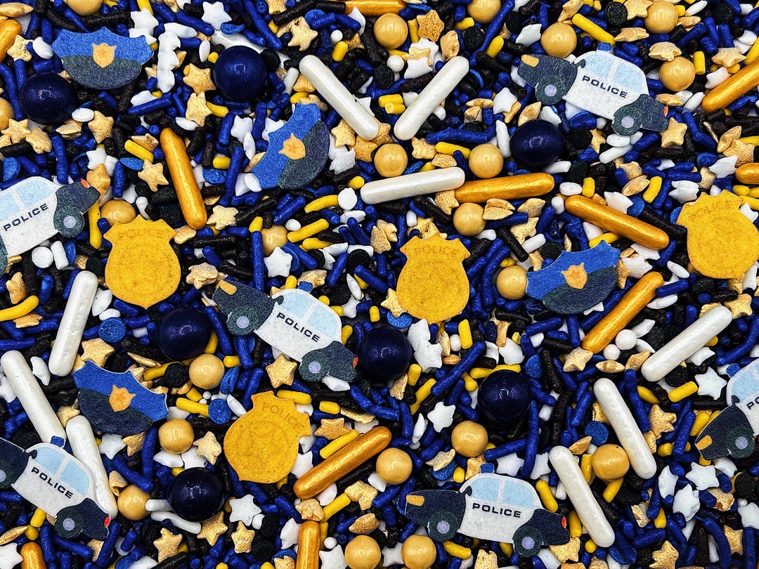 Hello Officer! Police Candy Sprinkle Mix: Comes W/ Edible Wafer Images ...