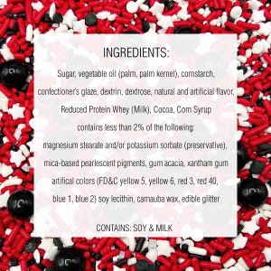 Game Night - Edible Red & Black Candy Shapes Sprinkle Mix for Cakes ...