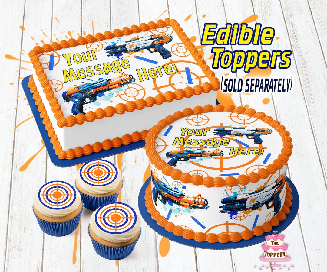 Battle Blaster - Edible ICING Toppers, Round, Rectangle, Cake Wraps ...