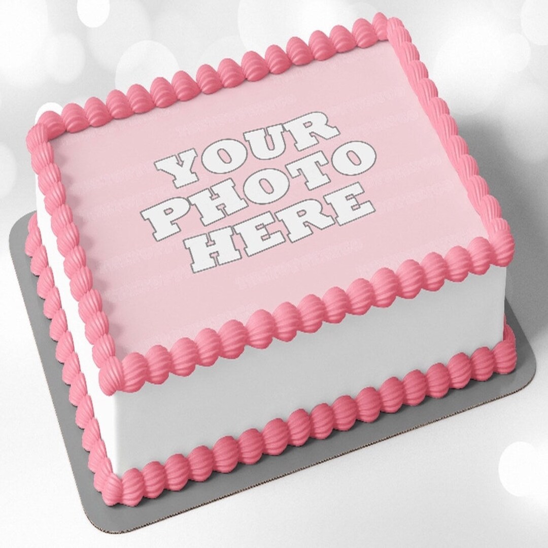 Edible Custom add Your Own Photo Square Cake Topper Icing - Etsy