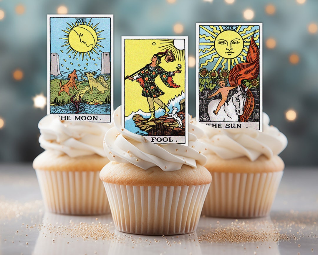 Edible Tarot Card Rectangle Cupcake Toppers – Assorted Wafer Cut Outs ...