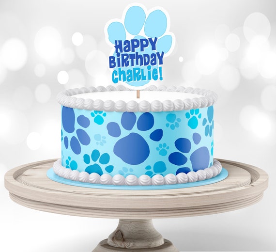 Blue Paws Edible Cake Wrap Strips 4 Tall Icing - Etsy