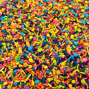 Neon Rainbow Edible Candy Sprinkles for Cakes, Cupcakes, Cookies ...