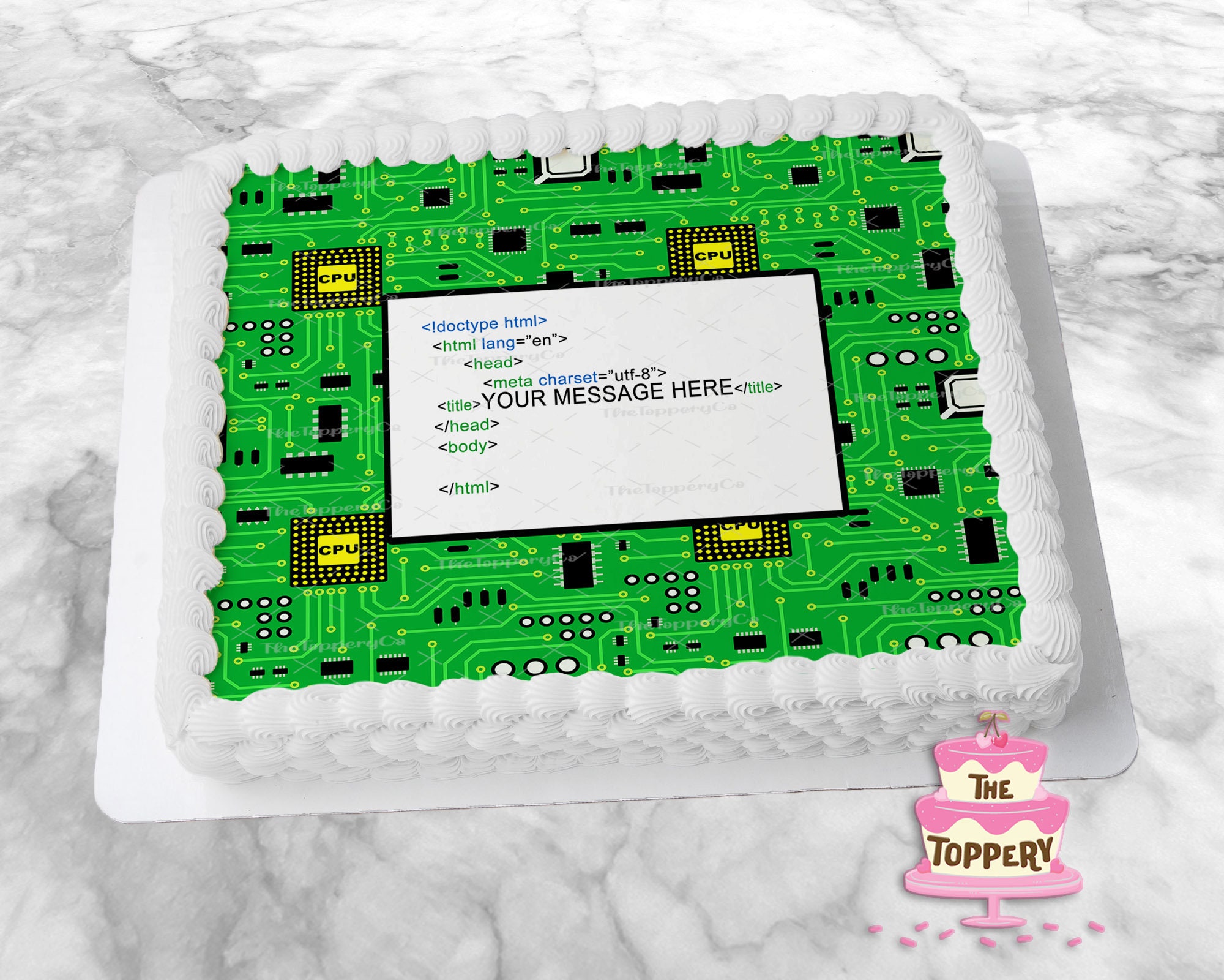 Computer Binary Code - Edible ICING Toppers, Round, Rectangle, Cake Wraps, Cookie, Cupcake ...