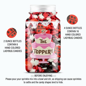 Ladybugs - Edible Candy Sprinkles for Cakes, Cupcakes, Cookies, Wedding ...
