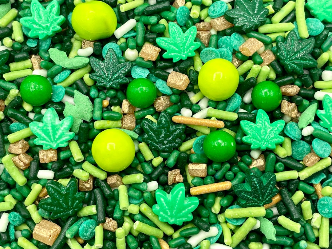 High Maintenance Edible Green Leaf Candy Sprinkle Mix for - Etsy