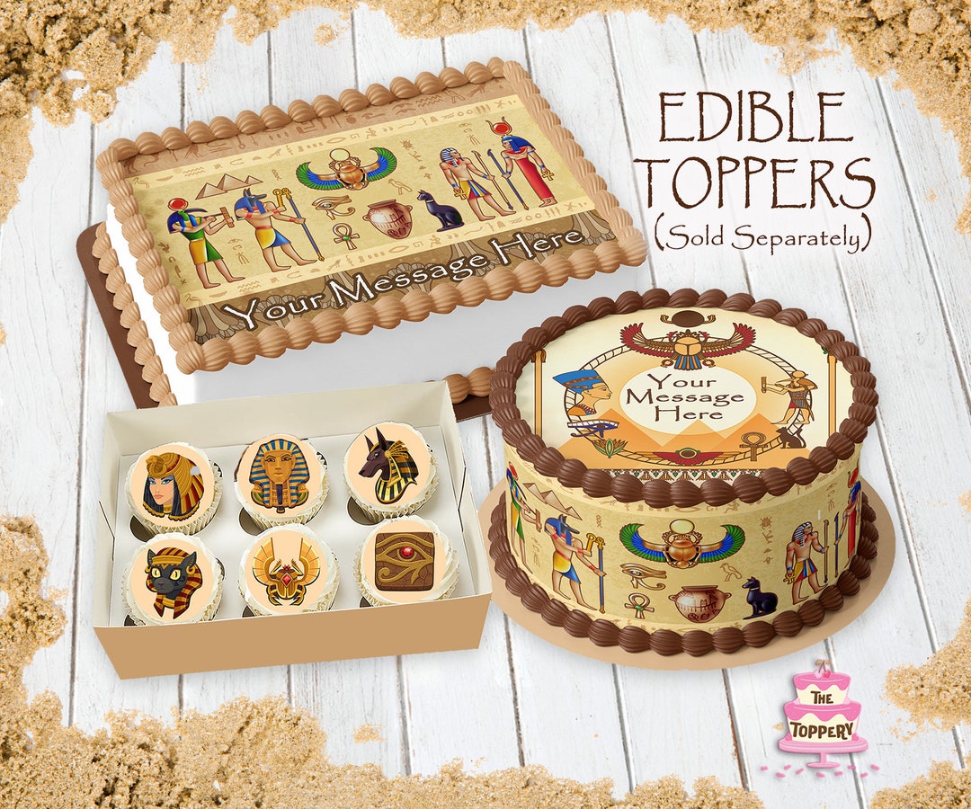 Ancient Egypt - Edible ICING Toppers, Round, Rectangle, Cake Wrap ...