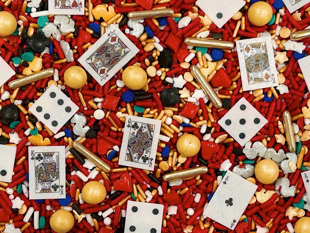 High Roller - Edible Candy Sprinkles Mix (w/ Wafer Cards & Dice) for ...