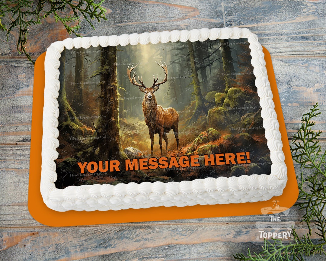 Big Buck Deer Cake Topper - Edible Icing Rectangle Image, Sugar Sheet ...